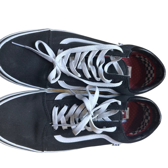 Vans | Shoes | Mens Size 3 Vans Skater Shoe In Black With White Trim ...